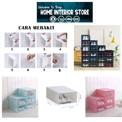 Jual Box Sepatu Susun Kotak Sepatu Lipat Serbaguna Box Sepatu Plastik ...