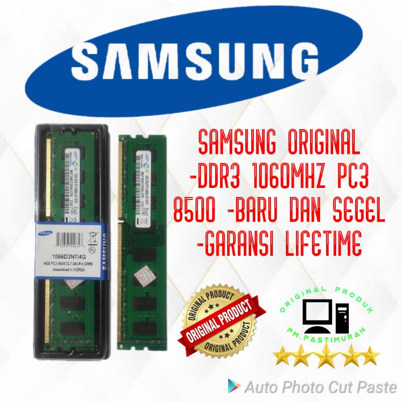 Jual RAM PC DDR3 2GB DAN 4GB 1066MHZ PC3 8500 LONGDIMM UDIMM ORIGINAL SAMSUNG | Shopee Indonesia