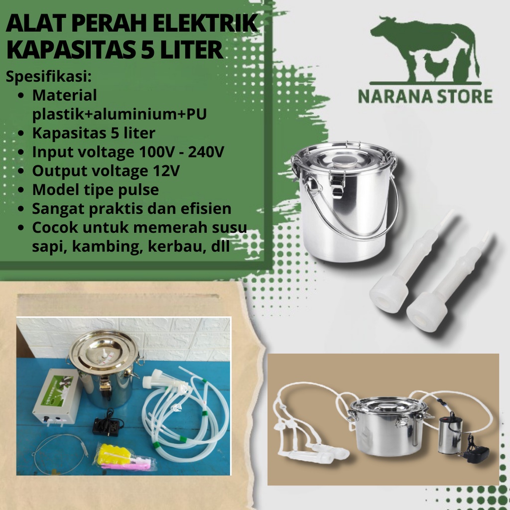 Jual Alat Perah Elektrik Susu Kambing Sapi Domba Kapasitas 5 Liter Goat ...