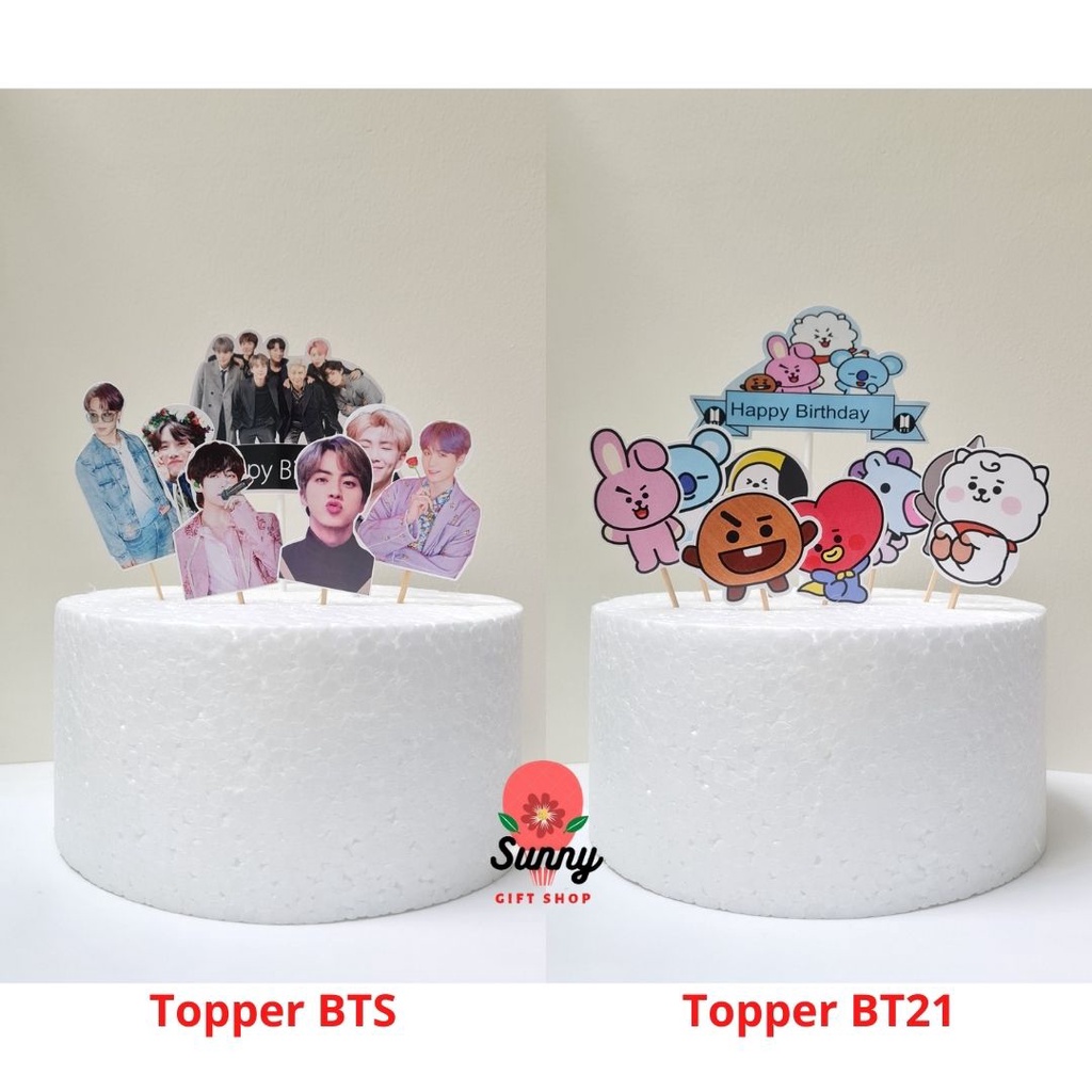 Jual Topper Kue BT21 /Topper Kue BTS / Topper Kue korea / Topper Korea ...