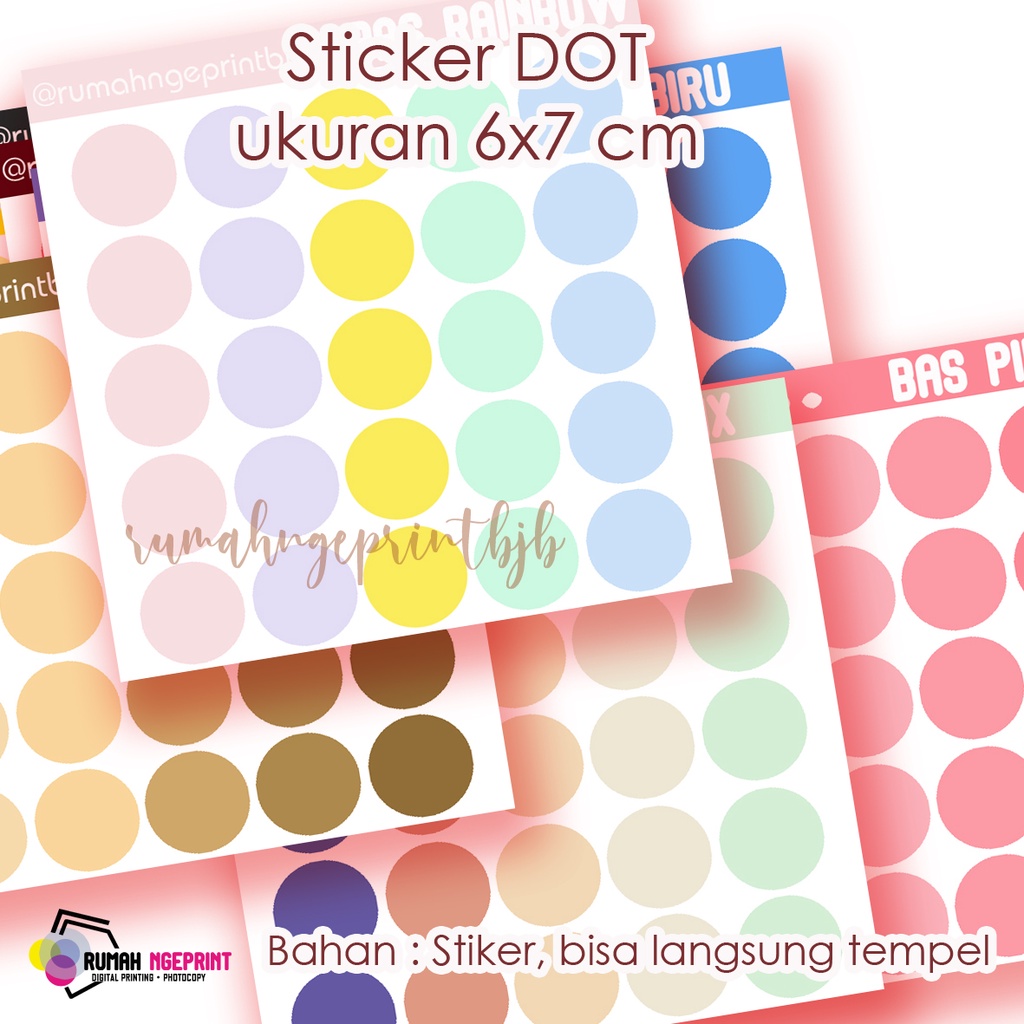 Jual [BAS] STICKER BULAT DOT BASIC POLOS AESTHETIC COLLOR TONES ...