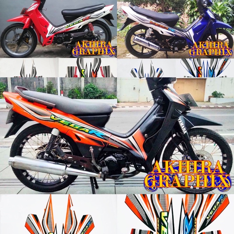 Jual Stiker striping vega r lama tahun 2005-2006 lis polet motor ...