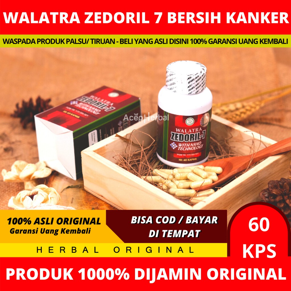 Jual Obat Spesialis Tumor Kanker Walatra Zedoril 7 Isi 60 Kapsul 100% ...