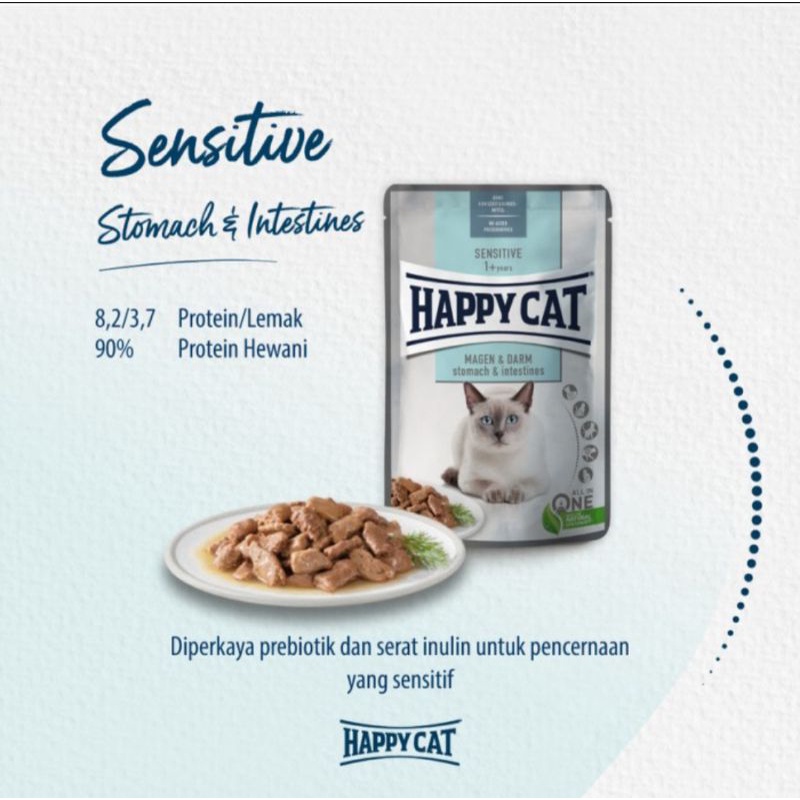 Jual Happy Cat Sachet Adult Sensitive Stomach & Intestinal 85gr Kucing ...