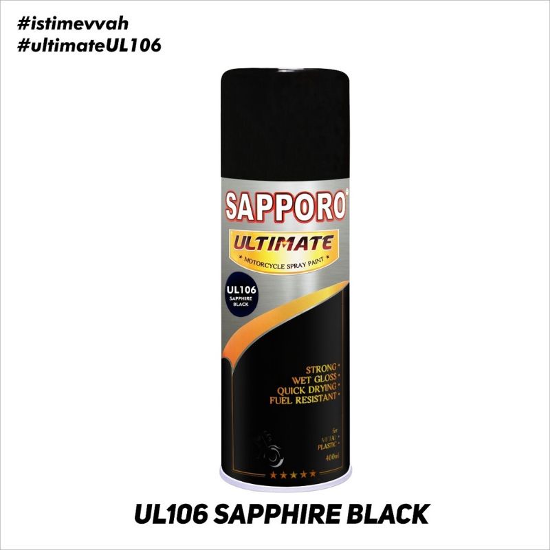 Jual Sapporo Ultimate UL106 Sapphire Black / Cat semprot Sapporo spray 400 ml | Shopee Indonesia