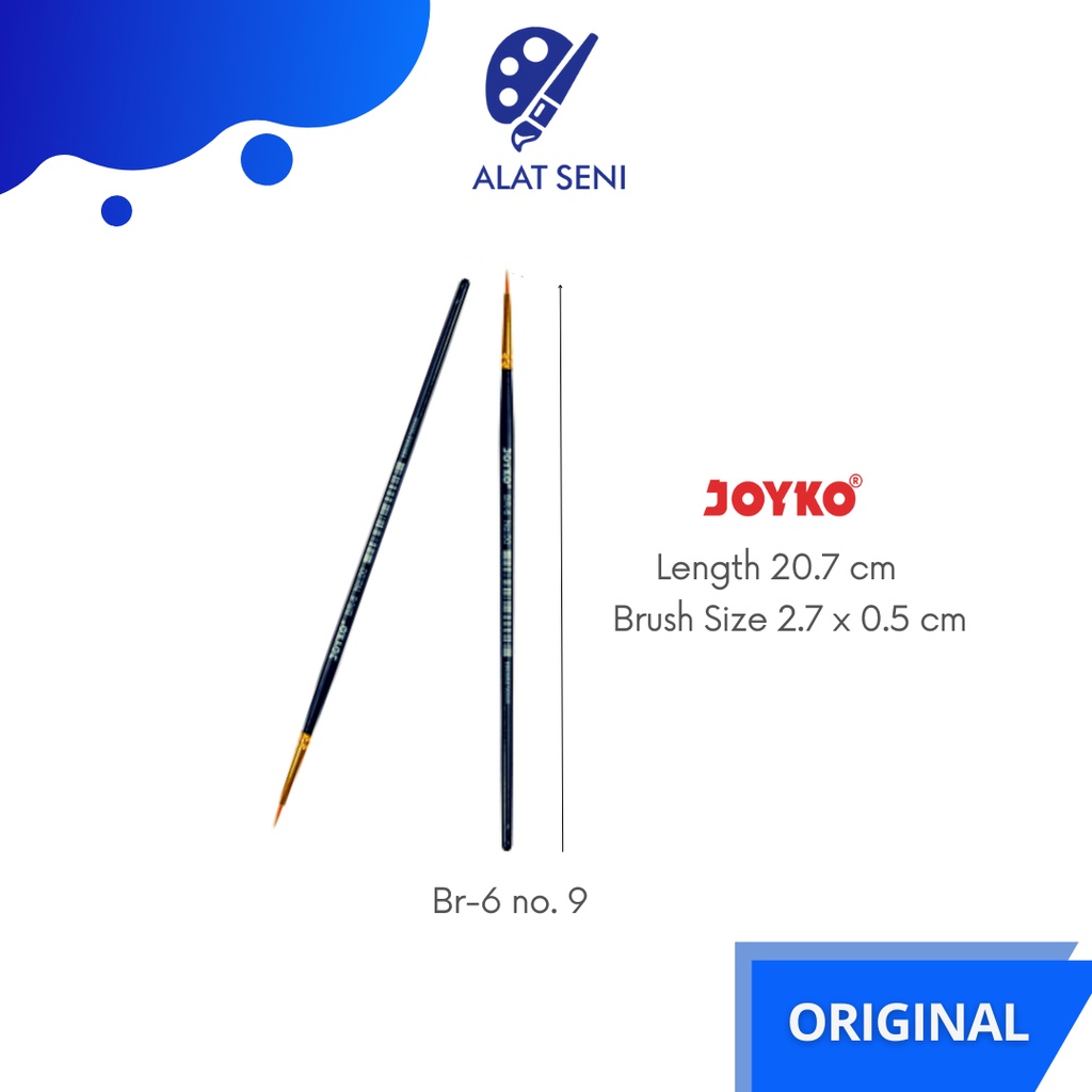 Jual Kuas Lukis Joyko BR-6 No.9 / Joyko Art Brush Round No.9 / Kuas ...