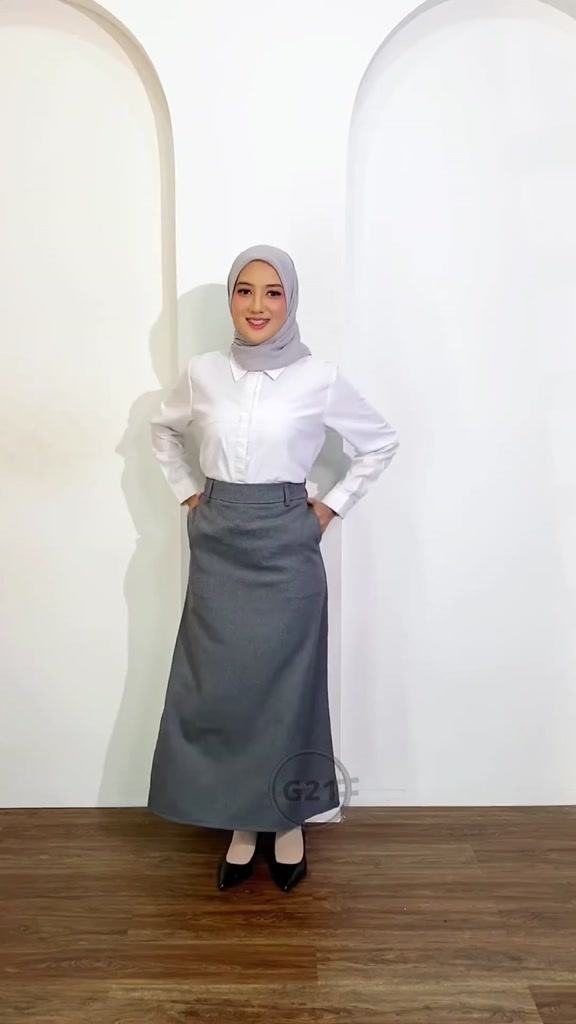Jual Rok Panjang Hitam Polos Model A line dan Span Pinggang Karet dan ...