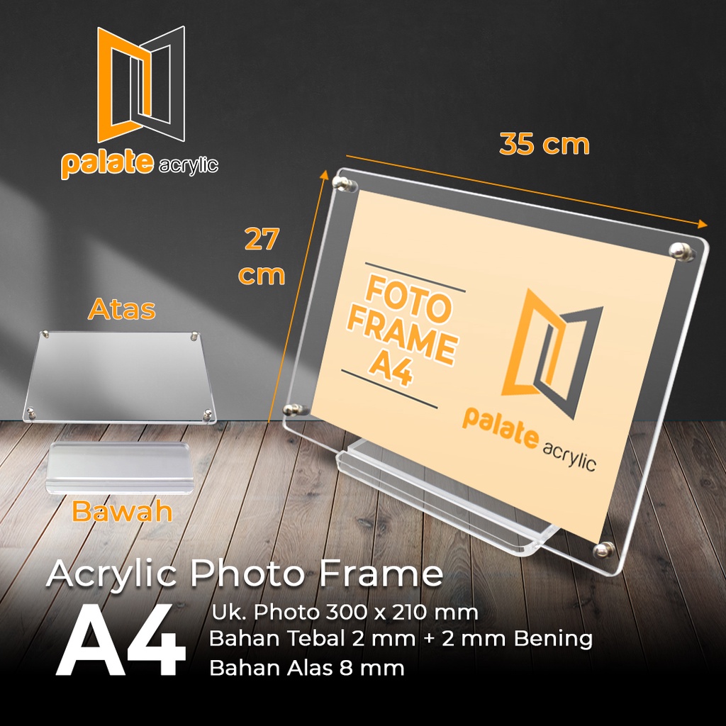 Jual ACRYLIC PHOTO FRAME TABLE TOP / BINGKAI FOTO AKRILIK A4 | Shopee ...