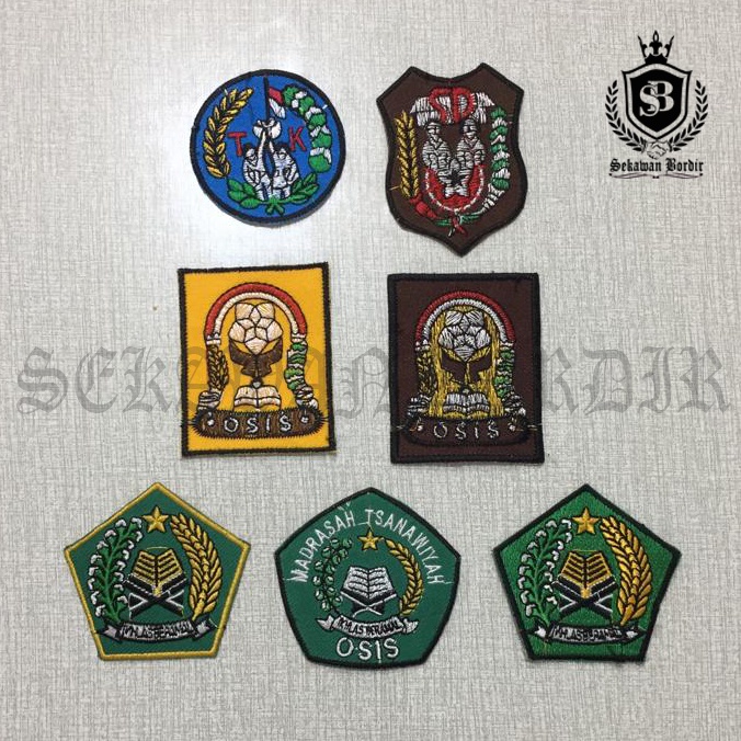 Jual Bordir Badge/Logo OSIS TK SD SMP SMA MTs MI MA | Sekawan Bordir ...