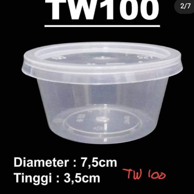 Jual Kotak Makan Plastik / Thinwall / Food Container - Bulat 100ml ...
