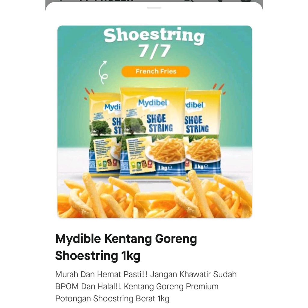 Jual Kentang Goreng MYDIBEL 1 KG | Shopee Indonesia