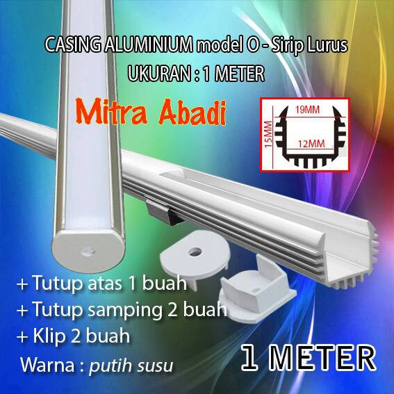 Jual Jual Casing Aluminium for Hard Strip LED Model O-Sirip Lurus 1 ...