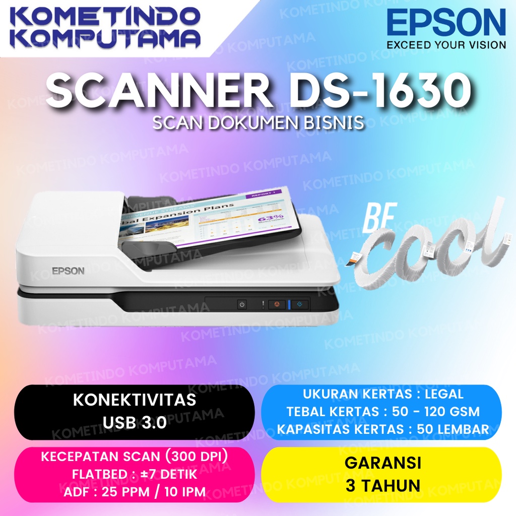 Jual TKDN DS1630 A4 Epson WorkForce Flatbed Business Scanner / DS-1630 ...