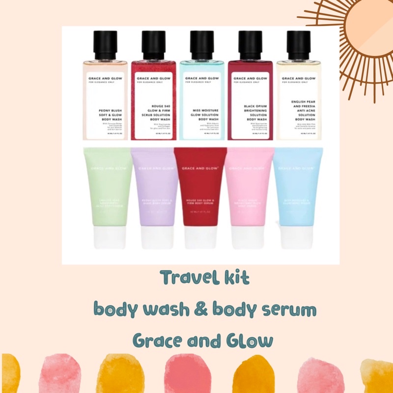 Jual Travel kit Grace and Glow body wash & body serum | Shopee Indonesia