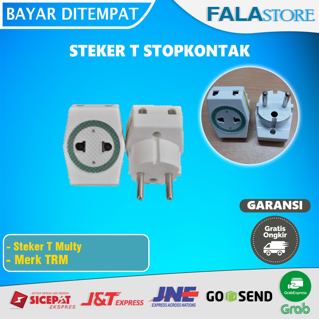Jual Steker Colokan Terminal Cabang Listrik T 3 Lubang TRM Multy ...