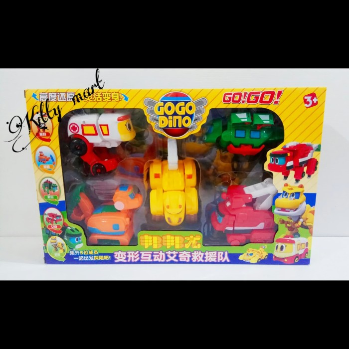 Jual SIAP KIRIM Mainan Gogo Dino Robot Go Go Dinosaurus Robot Transformer Set 5 LIMITED | Shopee ...