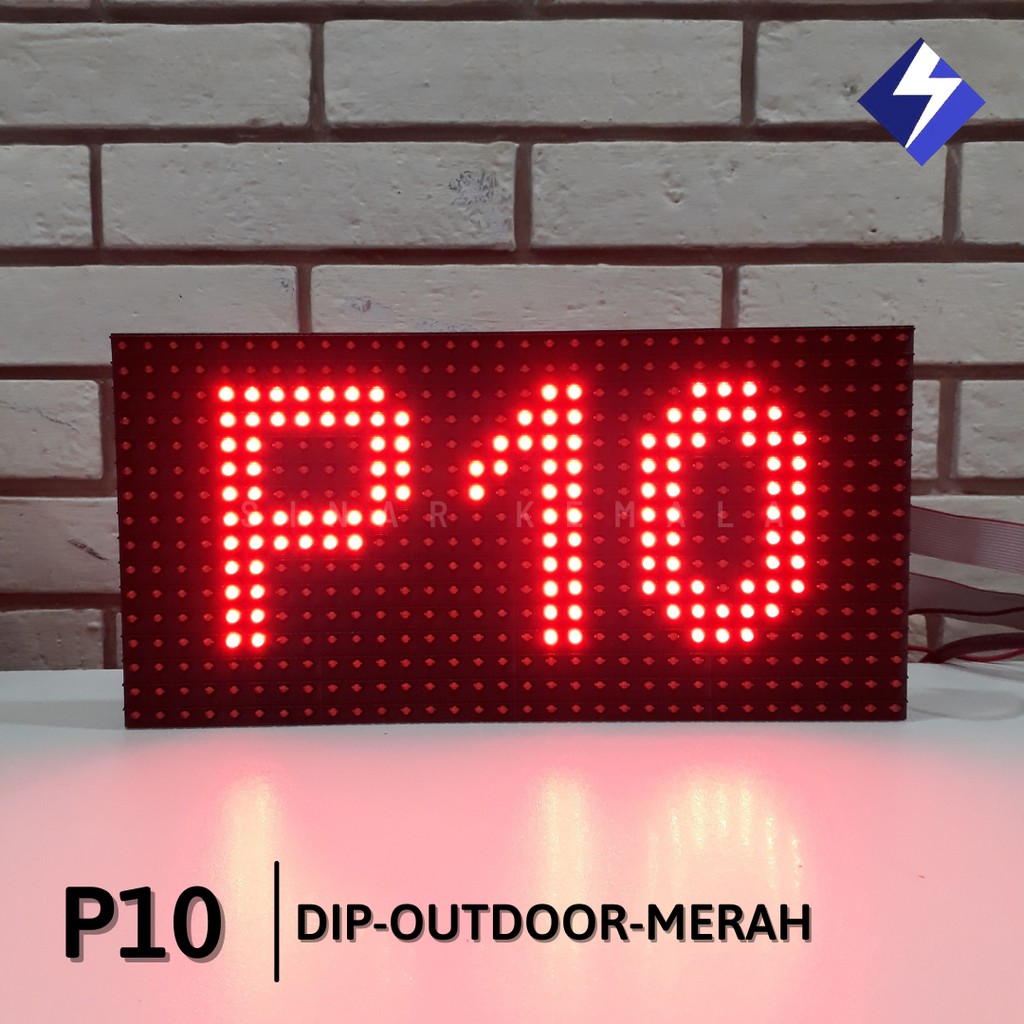Jual Modul P10 Outdoor DIP HUB-12 32 x 16cm Panel Running Text Merah ...