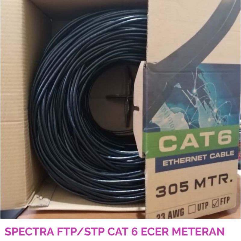Jual Kabel LAN Spectra CAT 6 FTP / STP Outdoor ECER METERAN | Shopee ...