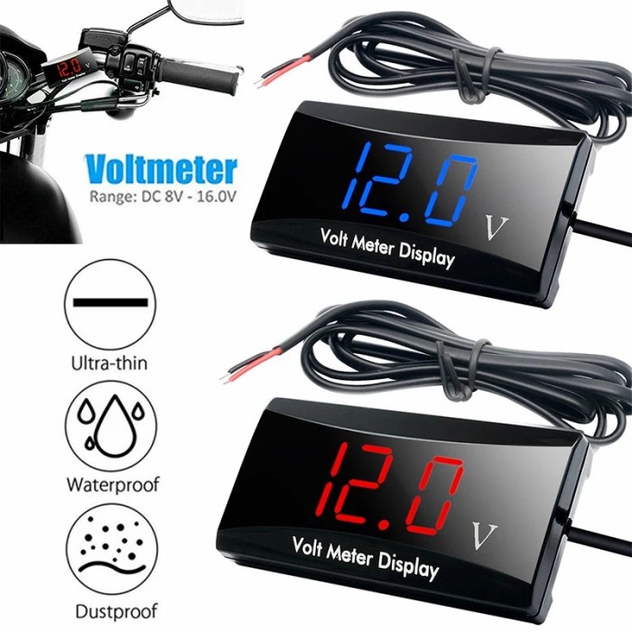 Jual Gb20N Volt Meter Motor & Vol Meter Aki Digital Alat Pengukur Aki Motor - Biru FV6j5uu ...