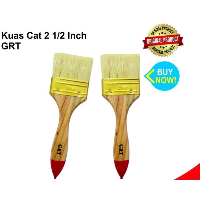 Jual KUAS CAT UKURAN 1, 1.5, 2, 2.5, 3, 4 DAN 5 INCH GAGANG KAYU RRT ...