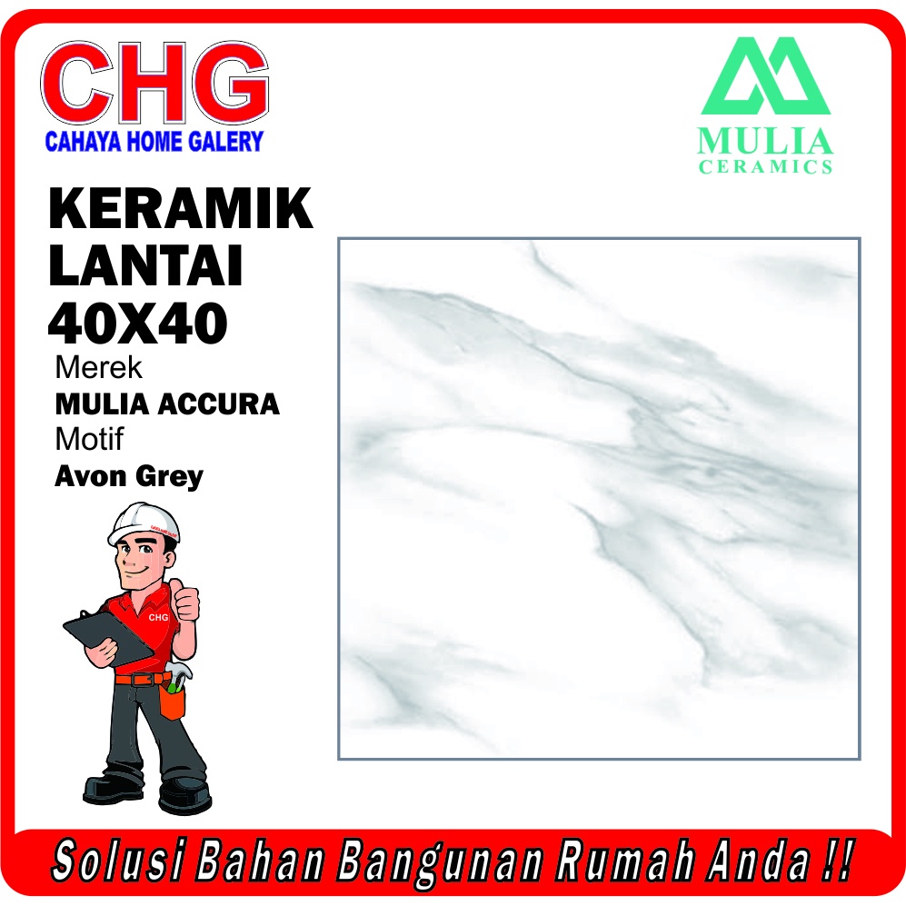 Jual Keramik Lantai Merek Mulia AVON Grey 40x40 | Shopee Indonesia