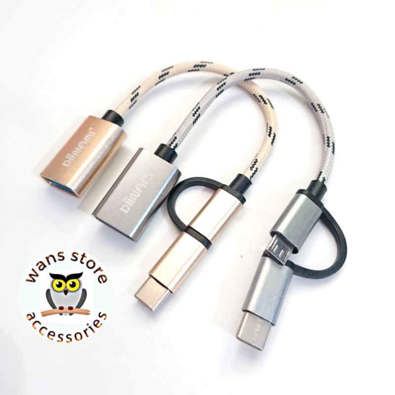 Jual DINAMI OTG ANDROID TYPE-C / OTG ANDROID MICRO USB 2in1 | Shopee Indonesia