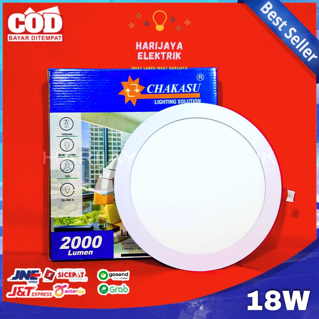 Jual CHAKASU LAMPU PANEL LED 18 WATT IB BULAT DOWNLIGHT PLAFON SNI ...