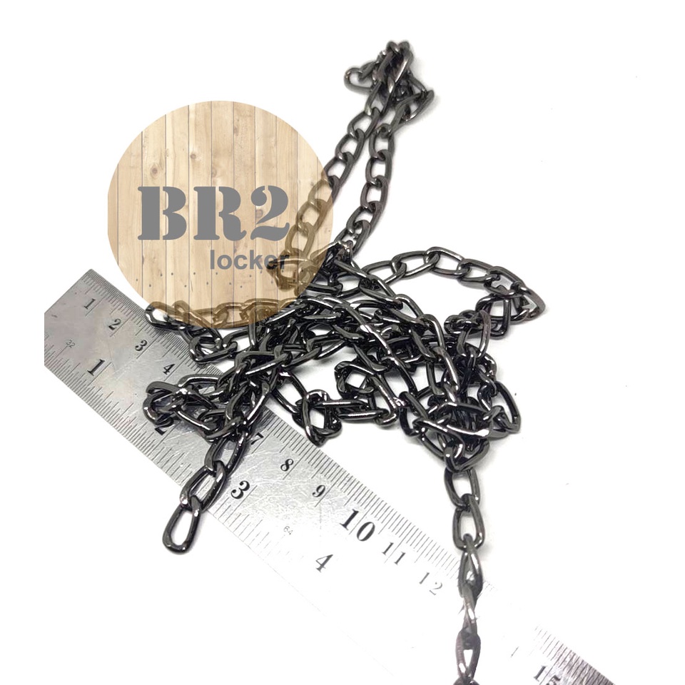 Jual Rantai Besi gepeng lebar 8 mm warna black nikel 1 meter | Shopee ...