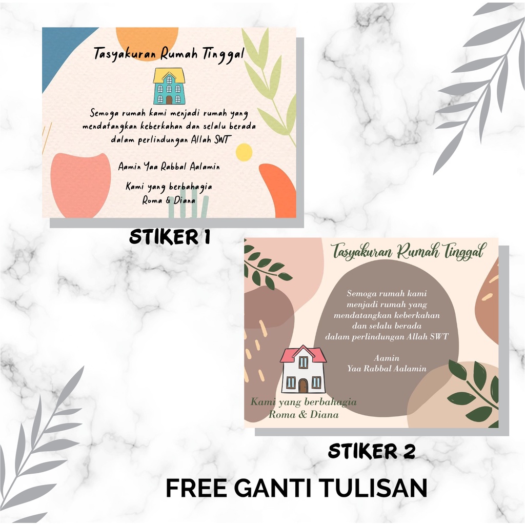Jual STIKER RUMAH BARU / TASYAKURAN / RUMAH TINGGAL / PINDAH / KOTAK ...