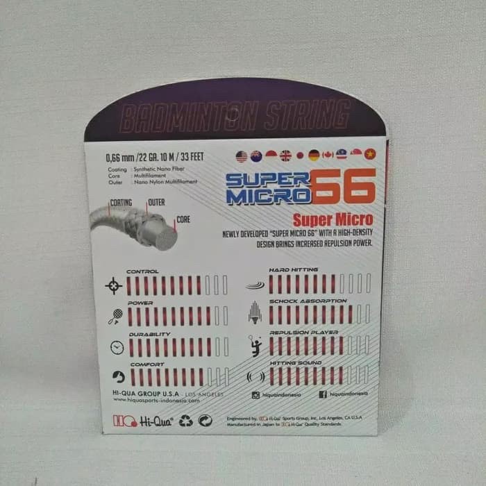 Jual SENAR BADMINTON - Senar RAKET HIQUA HI-QUA SUPER MICRO 66 ORIGINAL ...