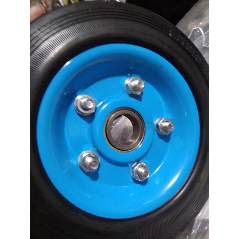 Jual Roda Troli Ban Karet Troly 8 Inch Roda Gerobak Bearing angkut ...