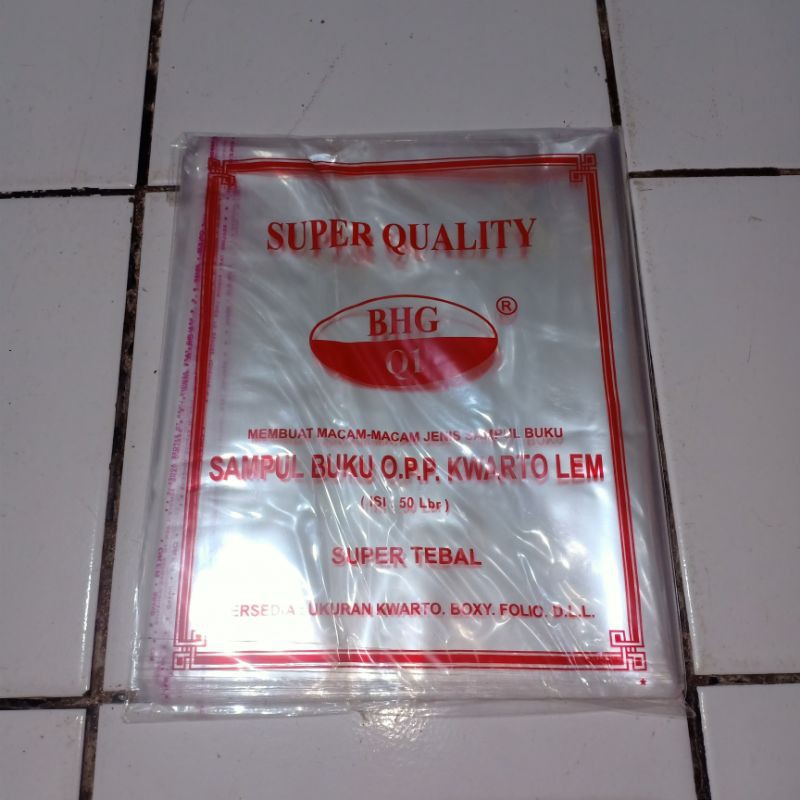 Jual Sampul Buku Plastik Opp Kwarto Kuarto Lem Bhg Isi 50 Lembar