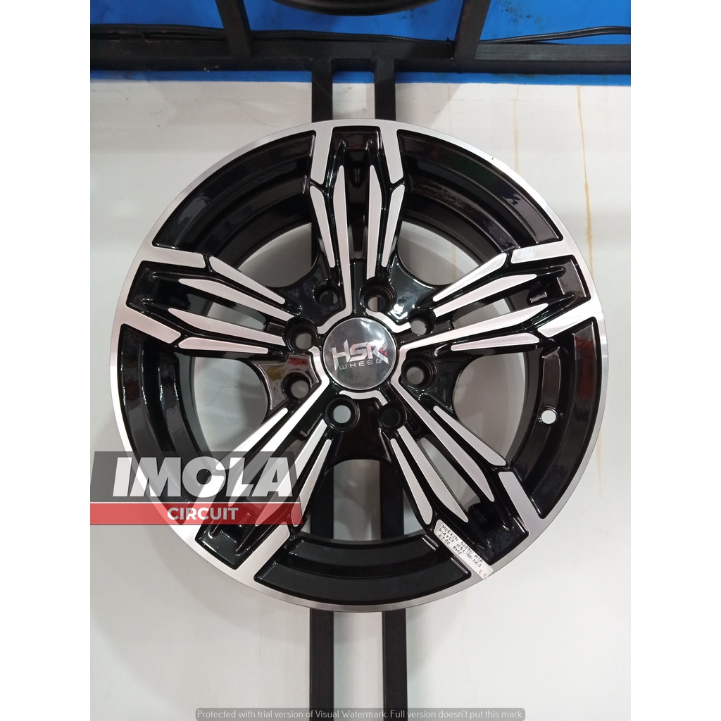 Jual Jual velg mobil racing murah R15 tipe HSR MERKIN Ring 15 Lebar 6 warna Black Polish Baut ...