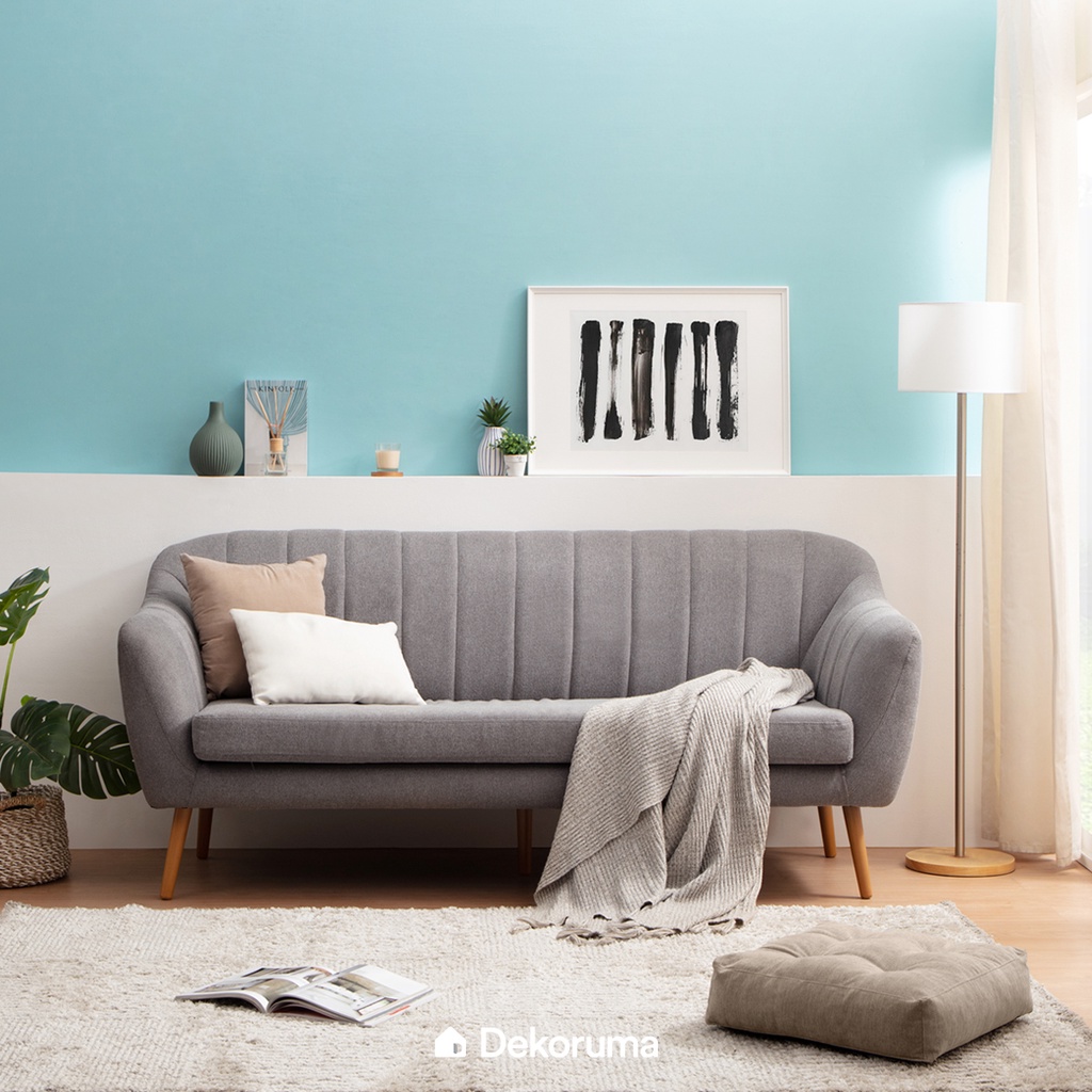 Jual Dekoruma JUN Sofa Tamu 3 Dudukan Warna Abu Muda - Sofa 3 Seater ...