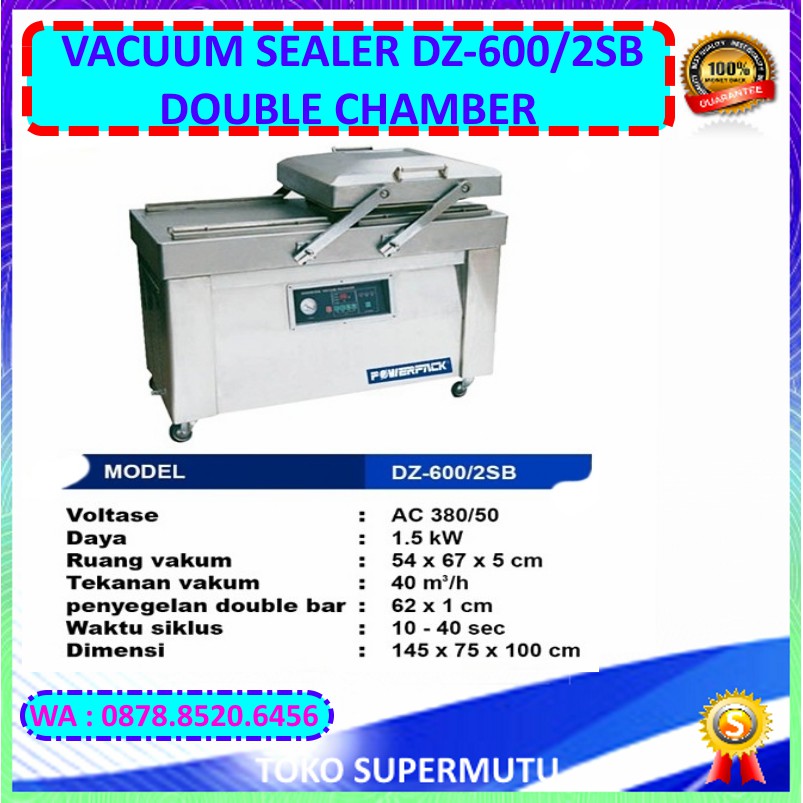 Jual Mesin Vacuum Double Chamber DZ-600/2SB POWERPACK | Shopee Indonesia