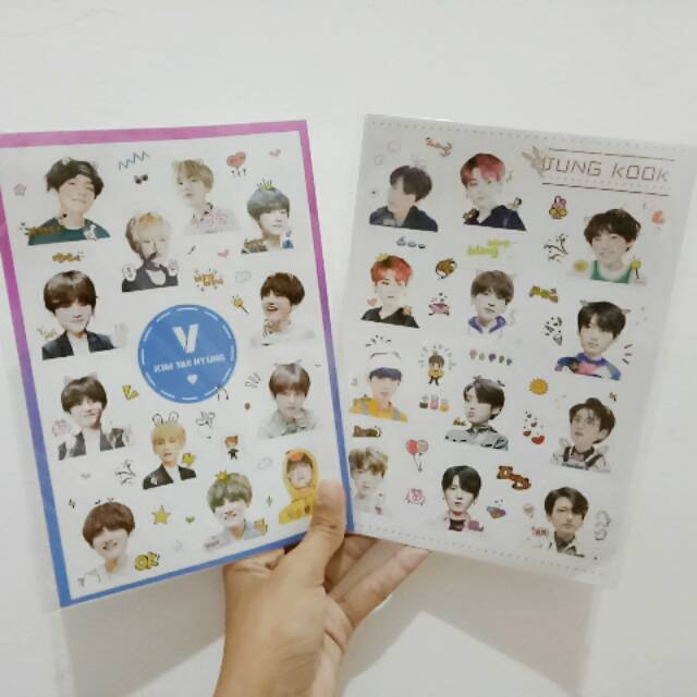Jual BTS V JUNGKOOK TRANSPARAN STICKER | Shopee Indonesia