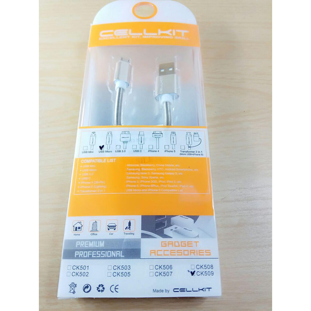 Jual Kabel charger hp android / smartphone / handphone cellkit 509 ...