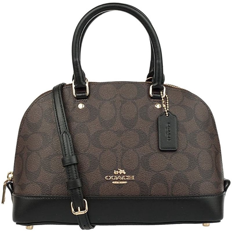 Jual COACH MINI SIERRA SATCHEL IN SIGNATURE CANVAS BROWN BLACK ...