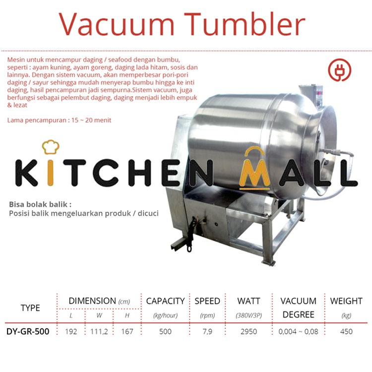Jual GETRA DY-GR-500 Mesin Pencampur Daging dengan Bumbu 500Kg | Shopee ...
