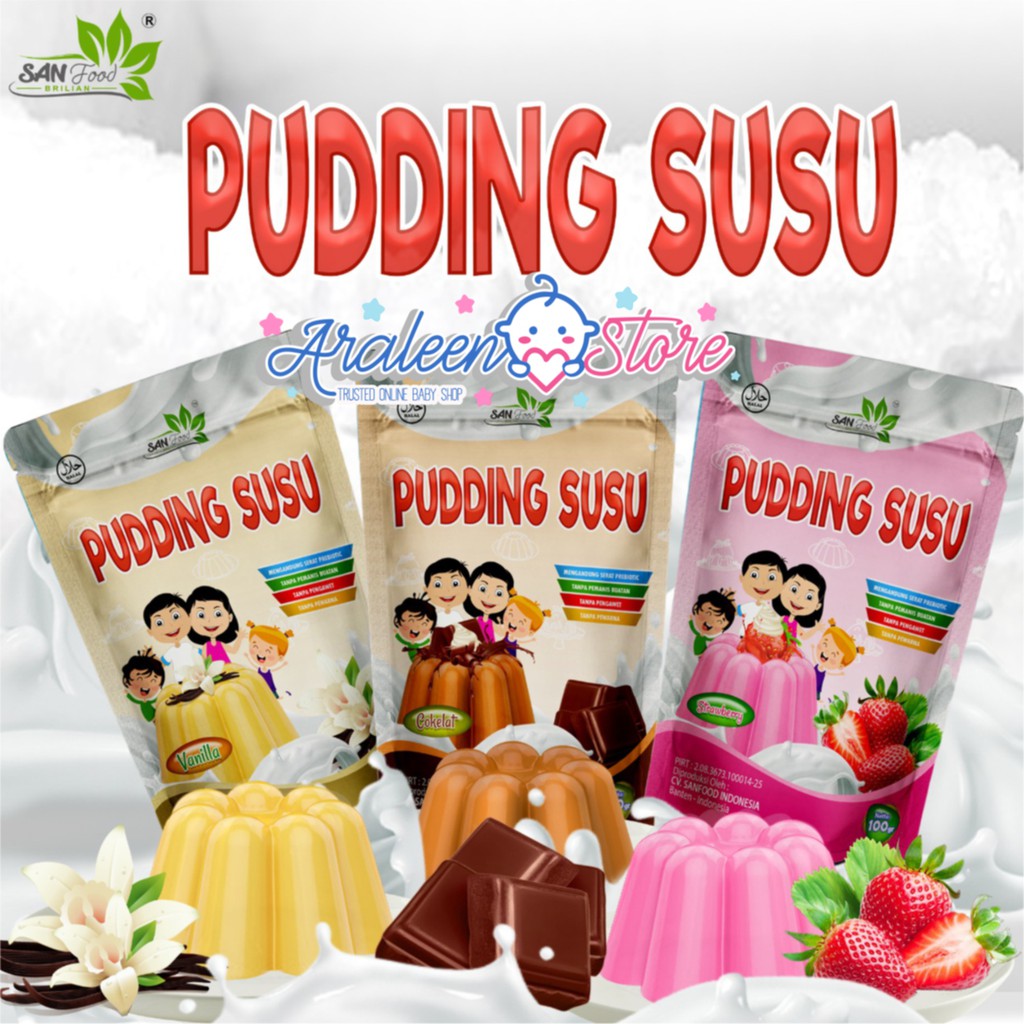 Jual SANFOOD Pudding Susu Pudding Anak 100 gr Tanpa Pewarna & Pengawet ...