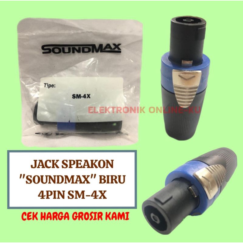 Jual JACK SPEAKON JEK SPIKON SOUNDMAX BIRU 4PIN SM-4X | Shopee Indonesia