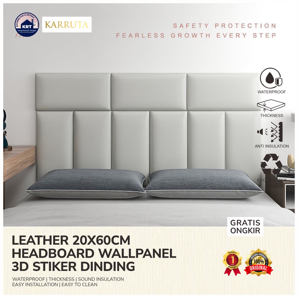 Jual HEADBOARD Leather 60cm x 20cm | Headboard Bed Foam Wallpanel3D ...