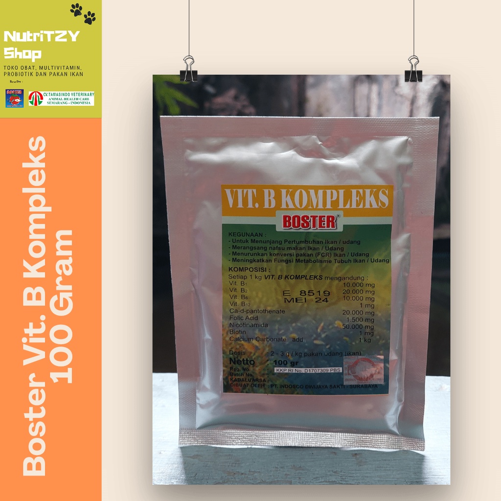 Jual BOSTER VITAMIN B KOMPLEK IKAN Vitamin Ikan Serbuk 100gr ...
