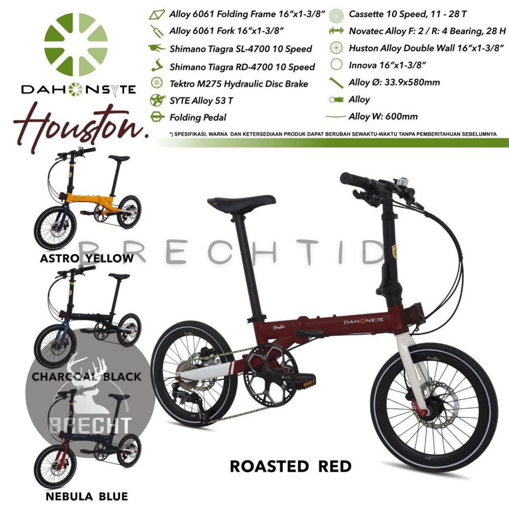 Jual Sepeda Lipat Folding Bike Dahon Syte Houston Alloy 10 Speed 16 ...