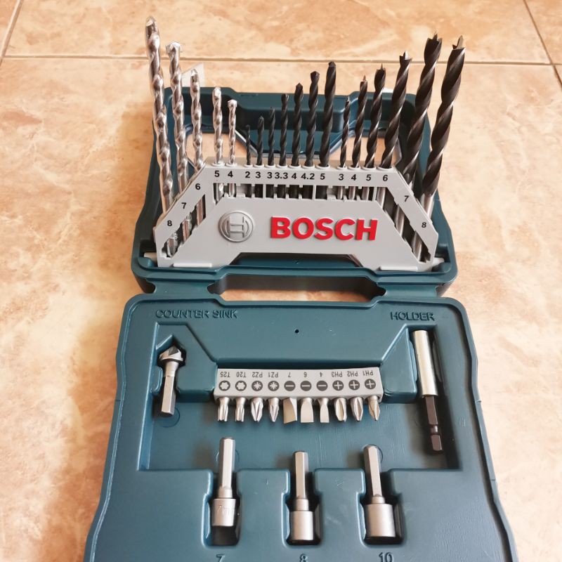 Jual mata bor bosch x line 33 pcs mata bor set bor besi bor kayu bor tembok beton mata obeng ...