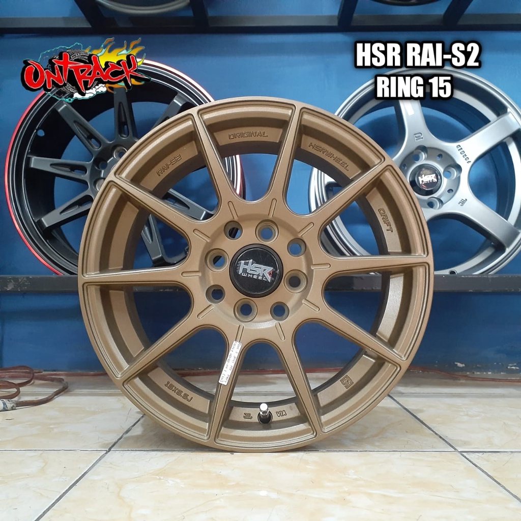 Jual velg mobil yaris r15 type hsr rai-s2 ring15 lebar 65 warna bronze | Shopee Indonesia