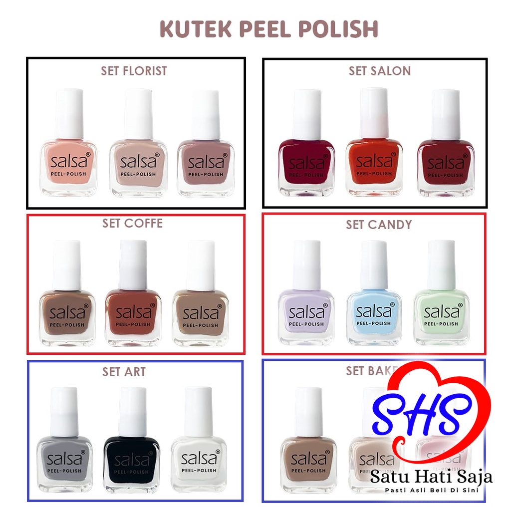 Jual SALSA KUTEK PEEL OFF / BISA DI KELUPAS - HARGA PER SET | Shopee ...