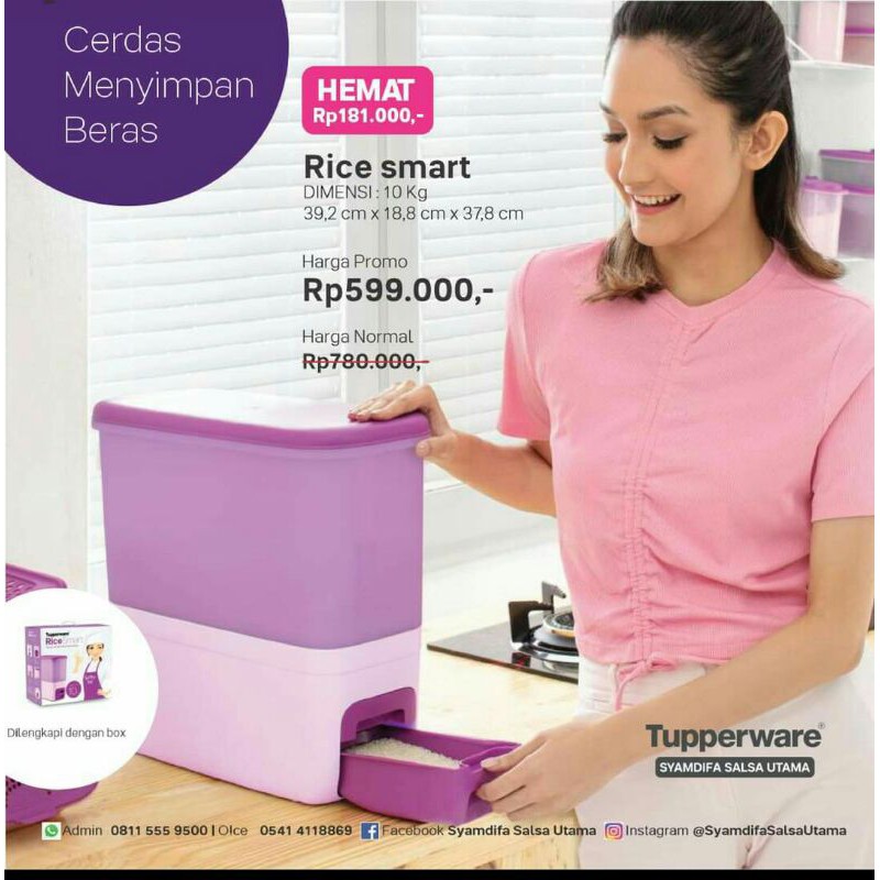 Jual RICE SMART TUPPERWARE / TEMPAT PENYIMPANAN BERAS / TUPPERWARE ...
