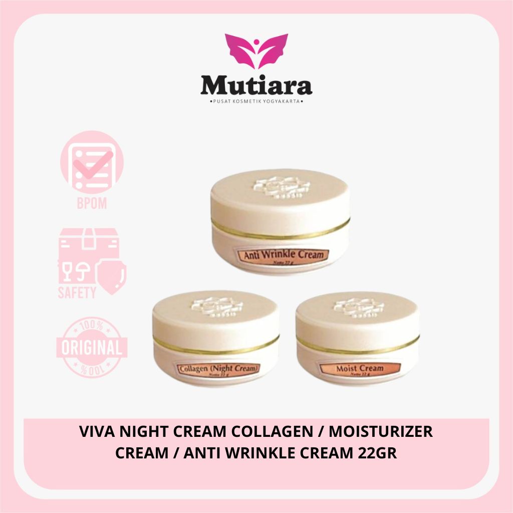 Jual VIVA NIGHT COLLAGEN/ MOISTURIZING/ ANTI WRINKLE CREAM 22GR ...