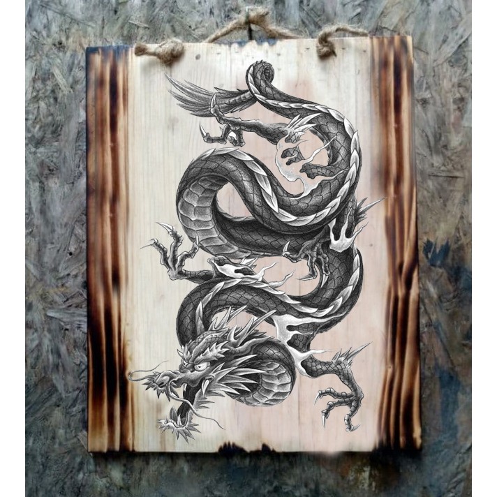 Jual HIASAN DINDING LUKISAN KAYU DRAGON TATTOO NAGA JATIBELANDA BAKAR ...